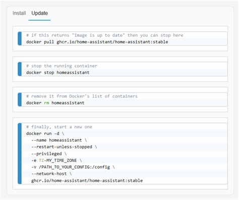Update Information In Home Assistant Intallation Docs Installation