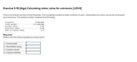Solved Exercise 3 18 Algo Calculating Ratios Solve For