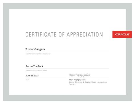 Tushar Gangera On Linkedin Oracle Work Patontheback 20 Comments