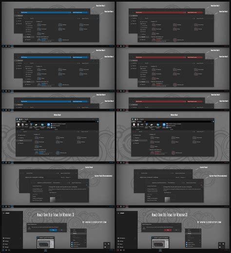 Numix Dark Blue And Red Theme Win10 By Cleodesktop On Deviantart