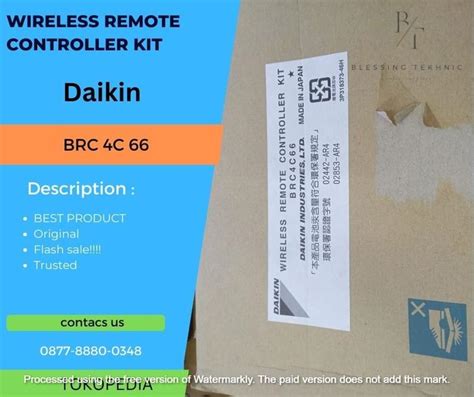 Jual Wireless Remote Controller Kit Daikin Brc4c66 Jakarta Utara