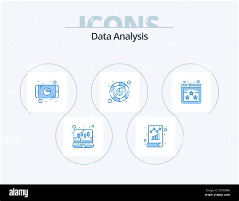 Data Analysis Blue Icon Pack 5 Icon Design Graph Database Report