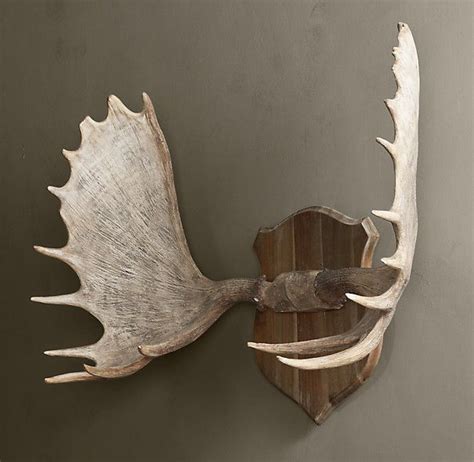 Moose Antlers Decor Cast Resin Wall Mount