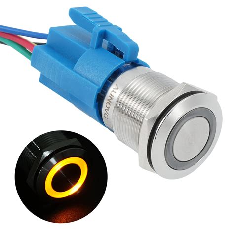 Buy Aunovg 19mm Latching Push Button Switch 12v Led Switch Waterproof