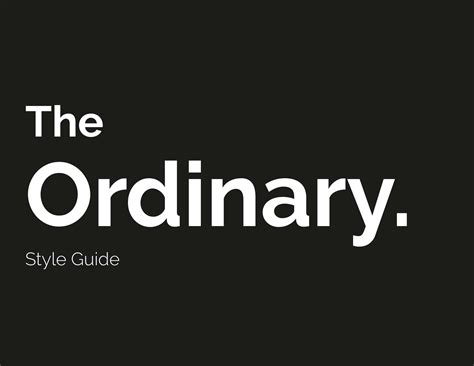 The Ordinary • Branding Style Guides