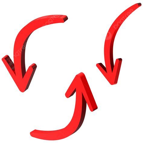 3d Red Arrow Pointing Vector Set Clipart Arrow Clipart 3d Clipart 3d Png And Vector With