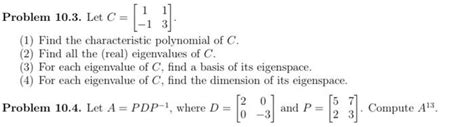 solved problem 10 3 let c [1−113] 1 find the