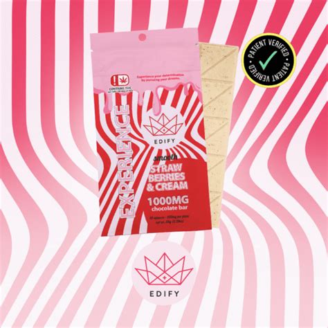 Edify 1000mg Thc Strawberries And Cream Chocolate Bar