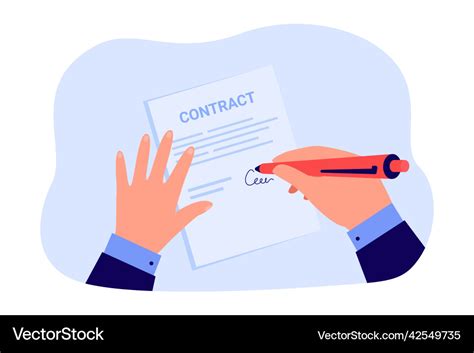 businessman signing contract royalty free vector image