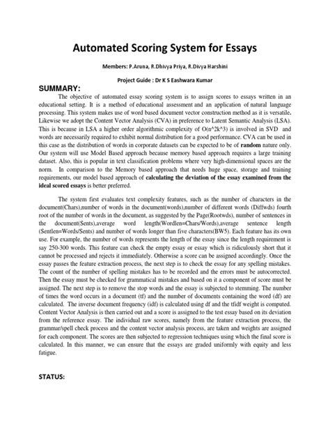 automated scoring system for essays summary download free pdf
