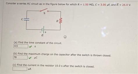 Solved Consider A Series RC Circuit As In The Figure Below Chegg