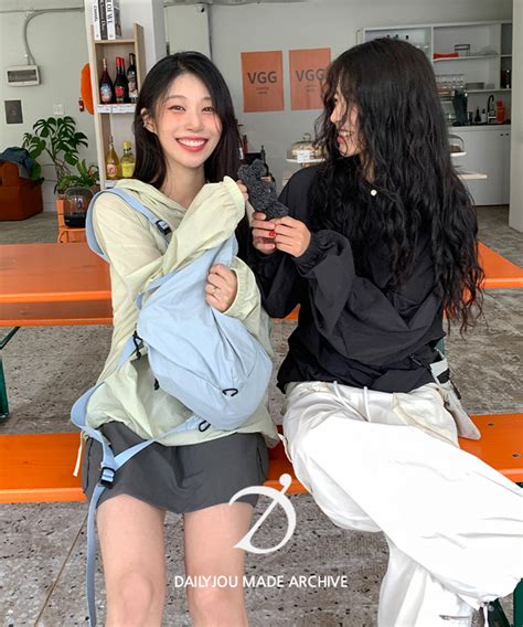 데일리쥬 Made 파서블 스트링 바스락 후드 티셔츠