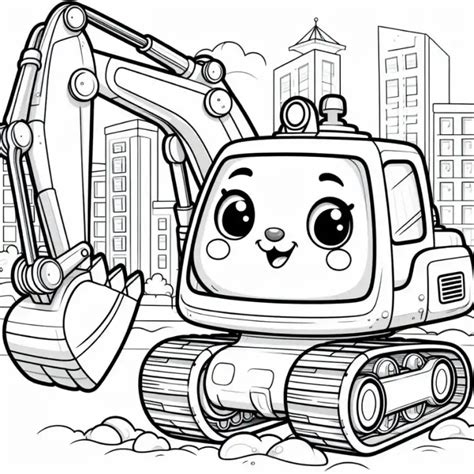 굴착기 색칠공부 도안포크레인 아이들의 창의력을 발휘하는 건설 모험 키즈위키