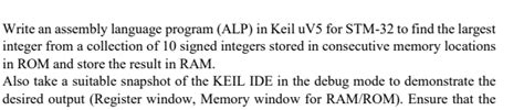 solved write an assembly language program alp in keil uv5