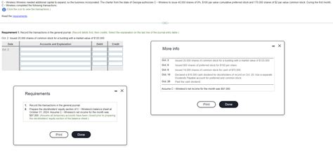 Solved Requirement 1 Record The Transactions In The General