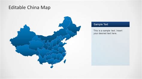 Editable PowerPoint Map Of China SlideModel