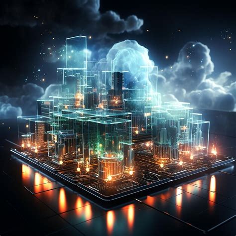 Premium AI Image A Conceptual Illustration Depicting Cloud Networking Automation AI Cloud