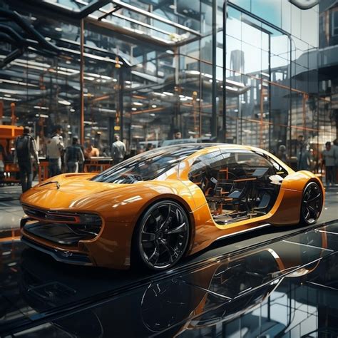 Premium Ai Image Inside An Automated Robotics Futuristic Electric Cars Factory Production Line