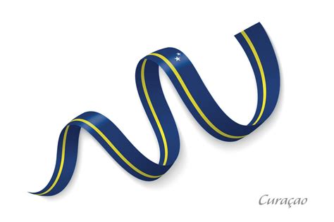 Curacao Flag Ribbon Waving National Colors 60616422 Vector Art At Vecteezy