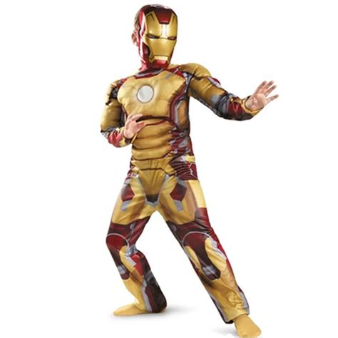 키즈 아이언 맨 근육 의상 아이언 맨 코스프레 소년 영화 의상 할로윈 파티 Led 마스크 생일 선물muscle Costumecostume Superheroironman