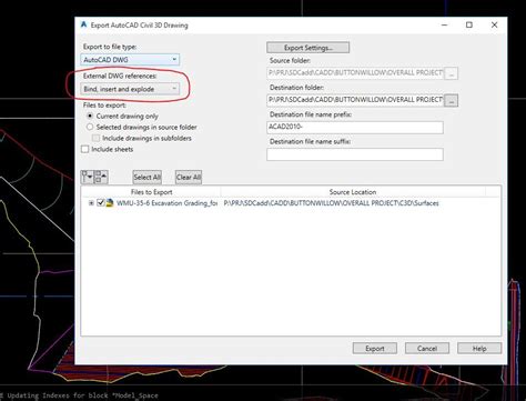 solved block lost when exported from c3d to acad autodesk community