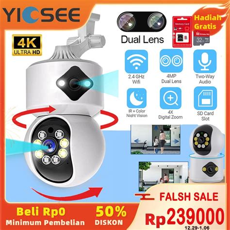 Cctv Camera Wifi Indoor Ip Camera Dual Lens 4mp Cctv Wifi Long Range Via Hp Bluetooth Ip Camera