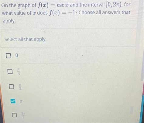 solved on the graph of f x csc x and the interval 0 27
