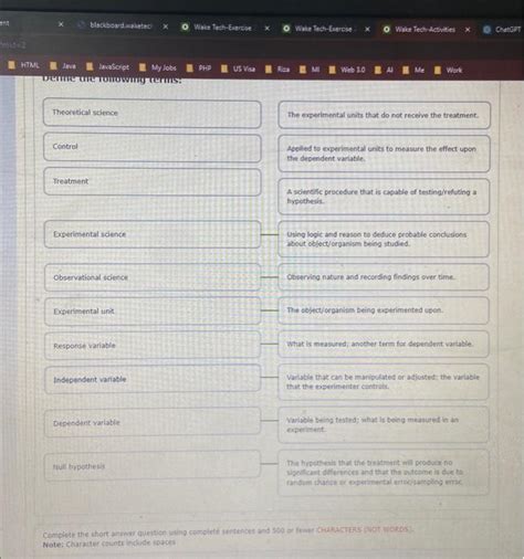 Solved Now Theoretical Science Control Treatment