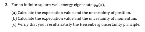 Solved For An Infinite Square Well Energy Eigenstate Nx A