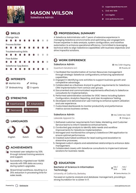 10 Salesforce Admin Resume Samples And Templates For 2025