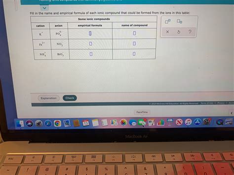 Answered Fill In The Name And Empirical Formula… Bartleby