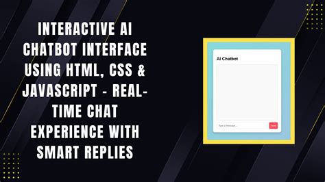Ai Chatbot Interface With Html Css And Javascript Step By Step Guide 🤖💬 Youtube