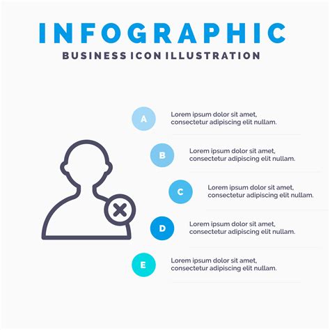 Delete Man User Line Icon With Steps Presentation Infographics
