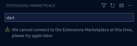 We Cannot Connect To The Extensions Marketplace At This Time Plase Try Again Later Arch Linux