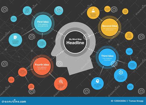 Infographic For Mind Map Visualization Template Stock Vector