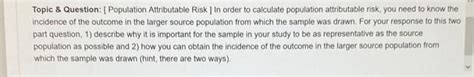 Solved Topic And Question [ Population Attributable Risk In