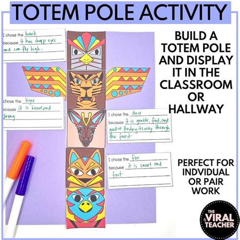 Totem Pole Craft Activity Native American Heritage Pdf Etsy