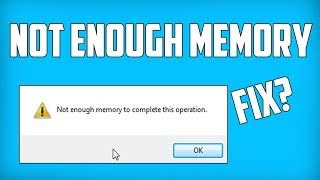 How To Fix There Is Not Enough Memory To Complete This Operation In Windows Itech Tips Mp
