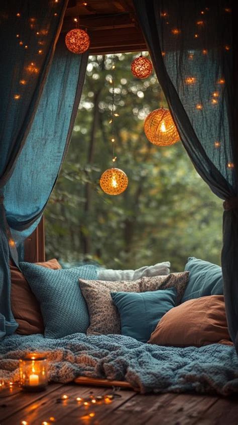 Inside A Cozy Blanket Fort With Cushions And Fairy Lights Soft
