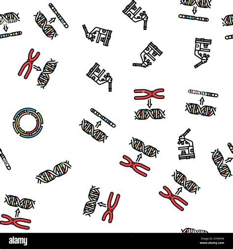 Genetic Engineering Crispr Genome Seamless Pattern Vector Stock Vector