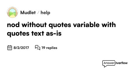 Nod Without Quotes Variable With Quotes Text As Is Mudlet