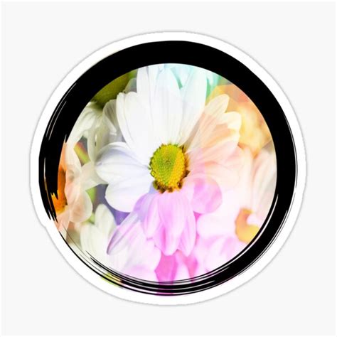 Daisy Flower Geometrified With Colored Filters 2 Sticker For Sale By