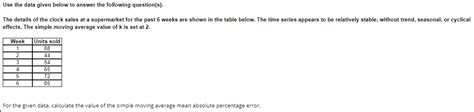 Solved Use The Data Given Below To Answer The Following Chegg