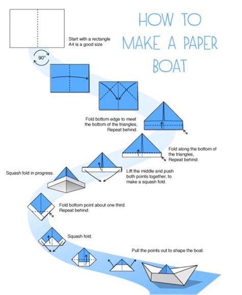 How To Make A Paper Boat Paper Boat Make A Paper Boat Origami Boat Instructions