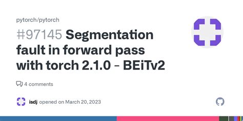 Segmentation Fault In Forward Pass With Torch BEiTv Issue Pytorch Pytorch