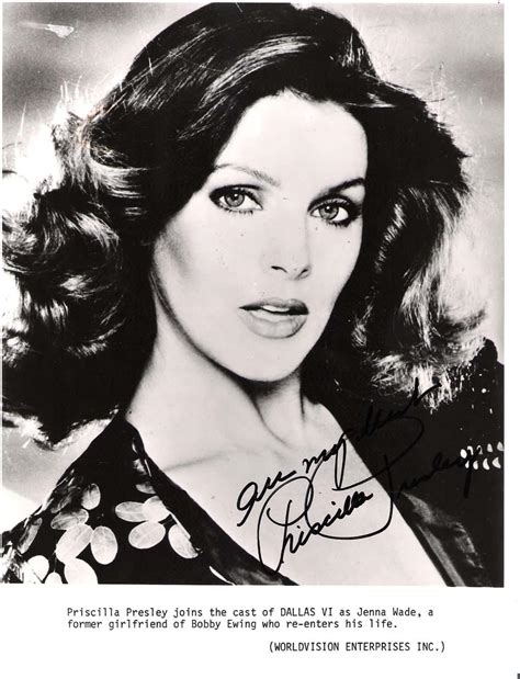 Priscilla Presley As Jenna Wade In Dallas Signed 8x10 Bw Photo