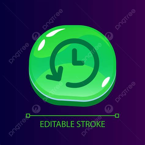 Glossy Ui Button With Linear Icon For Updating Timer Vector