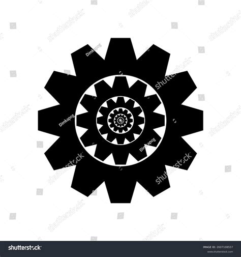 Gear Recursion Icon Nested Cog Symbol Stock Vector Royalty Free