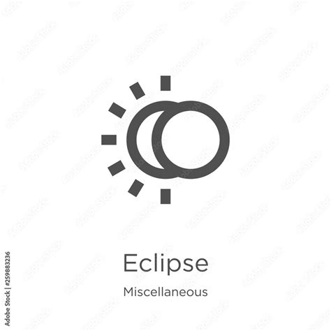 Eclipse Icon Vector From Miscellaneous Collection Thin Line Eclipse Outline Icon Vector
