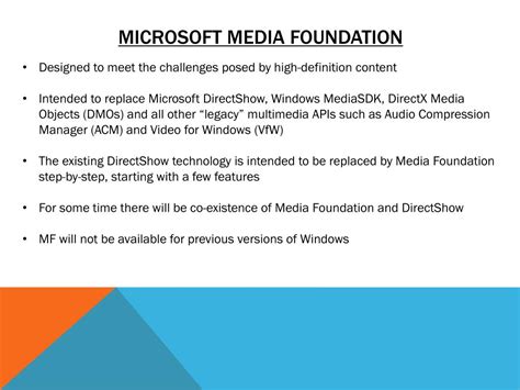 Ppt Microsoft Media Foundation Powerpoint Presentation Free Download Id1636298